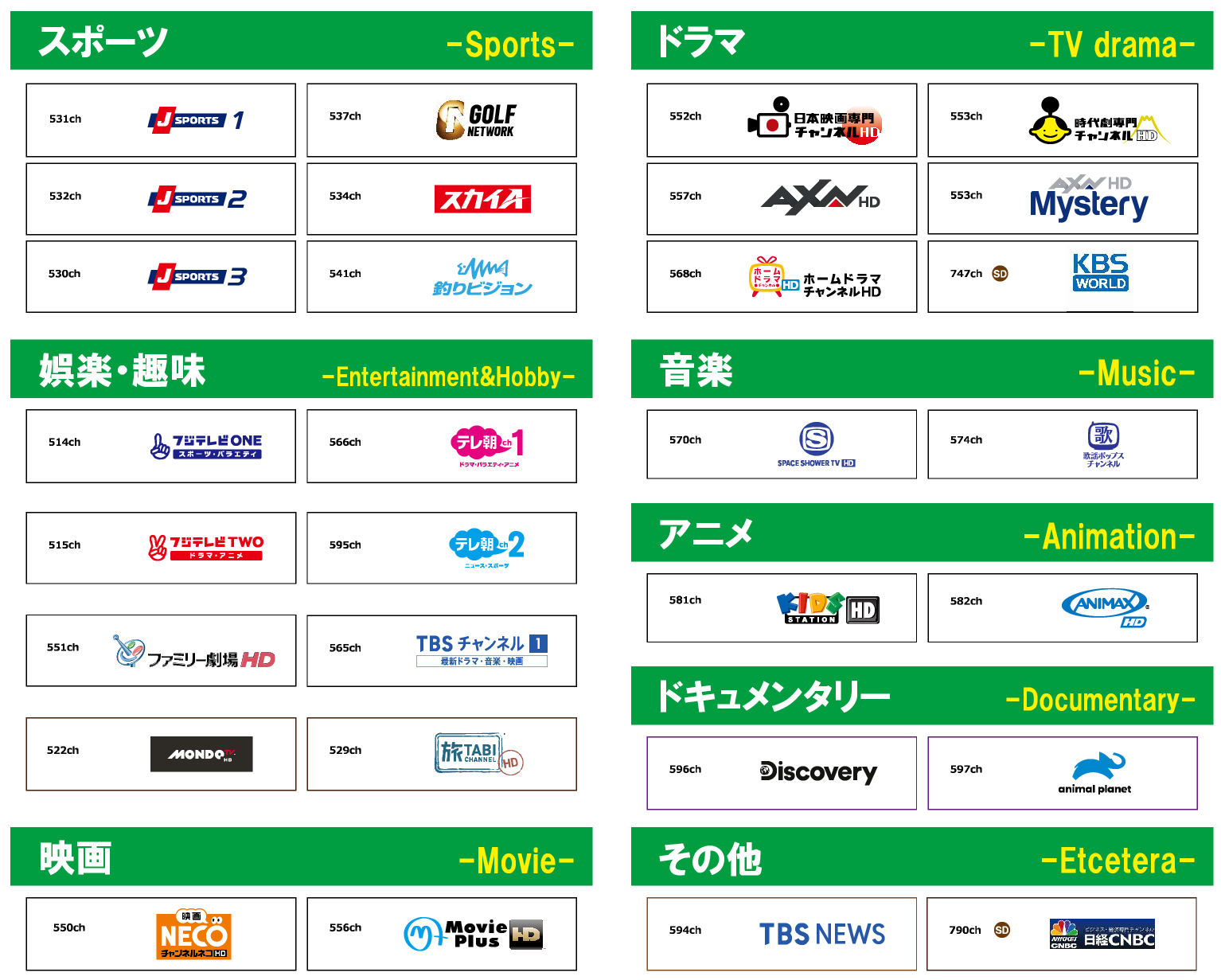 BSデジタルとCATV専門チャンネルのご案内 | CATV富士五湖